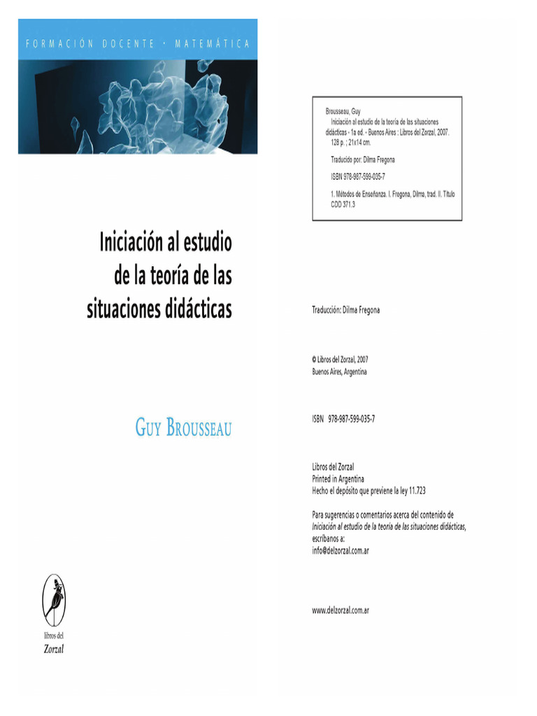 7 - BROUSSEAU - Teoría de Las Situaciones Didácticas | PDF
