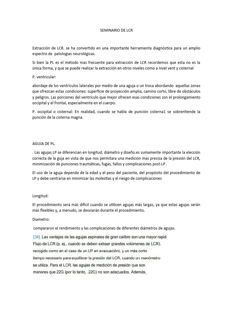 Técnicas de Extracción de LCR | PDF