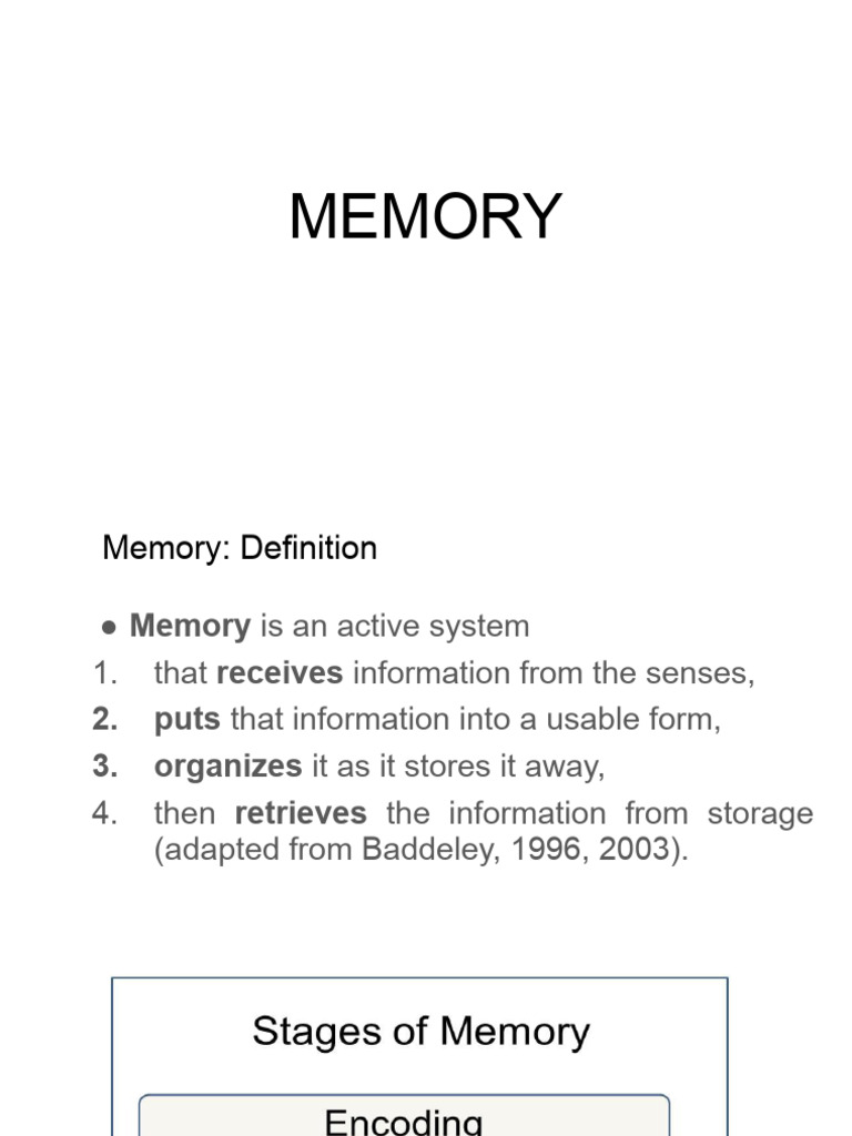 MEMORY Ugc | Download Free PDF | Recall (Memory) | Memory