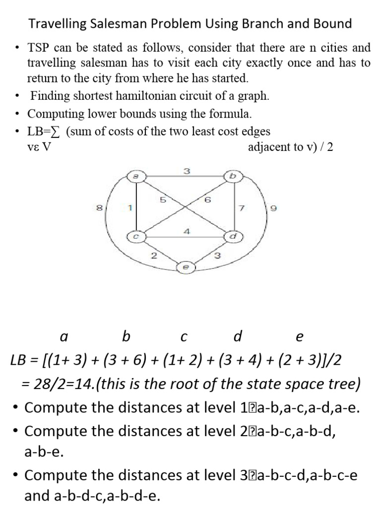 TSP Using Branchandbound | PDF | Applied Mathematics | Computational Science