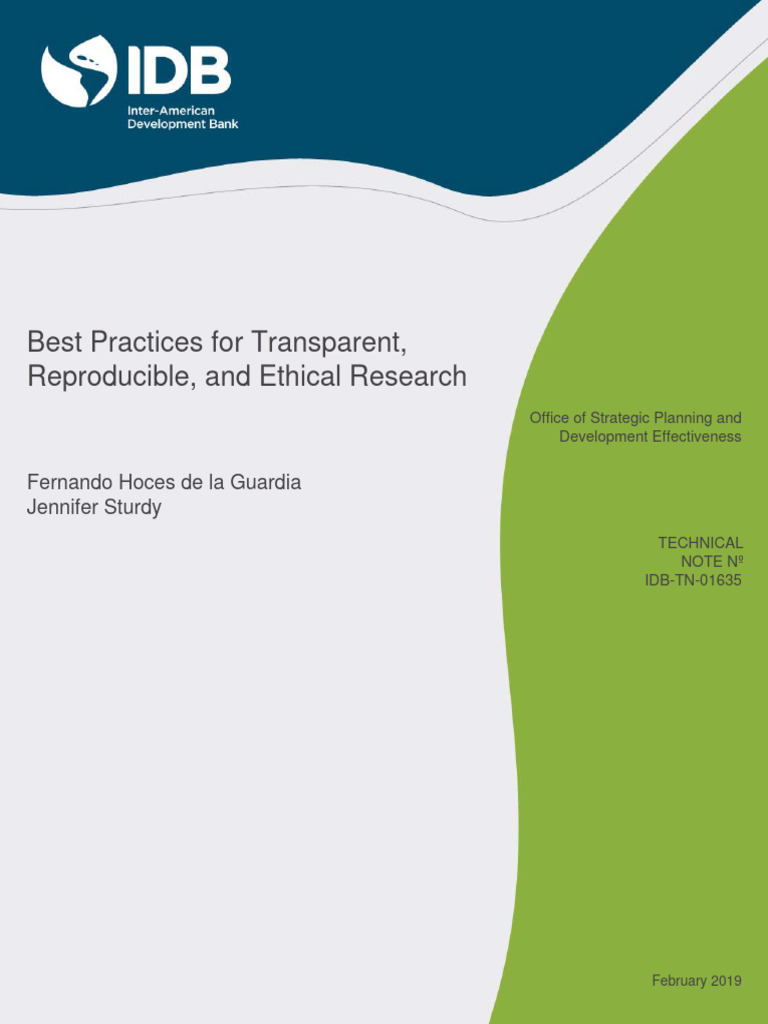 Best Practices For Transparent Reproducible and Ethical Research en en | PDF | Institutional ...