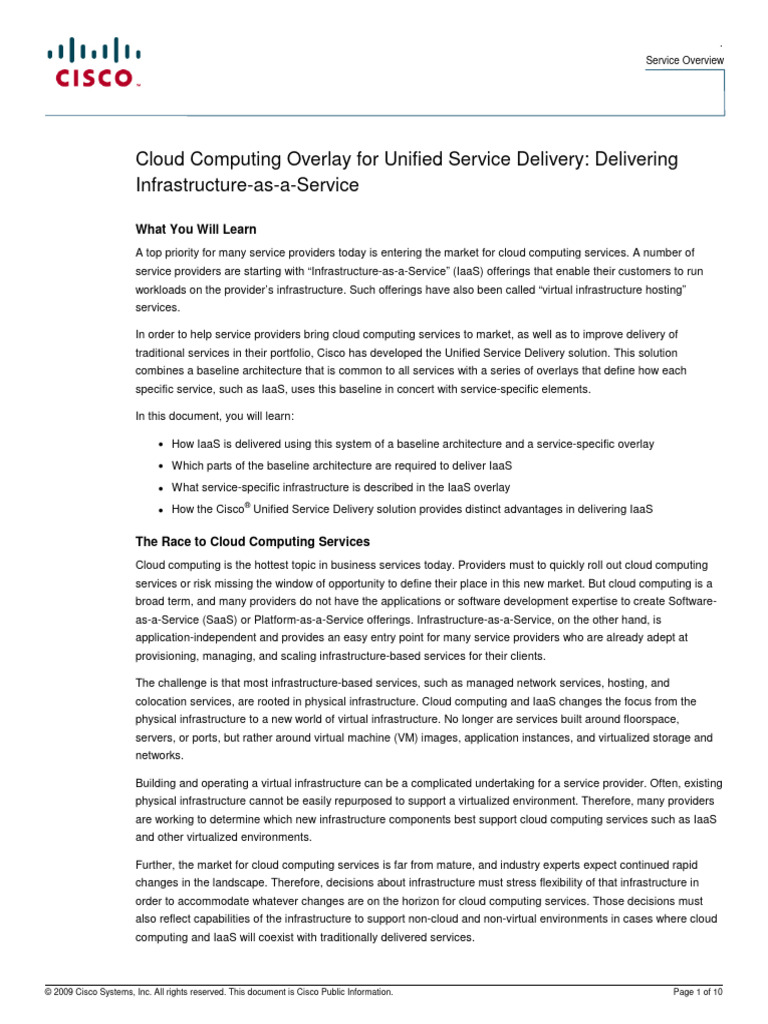 Solution - Overview - Cisco DC | PDF | Cloud Computing | Computer Network