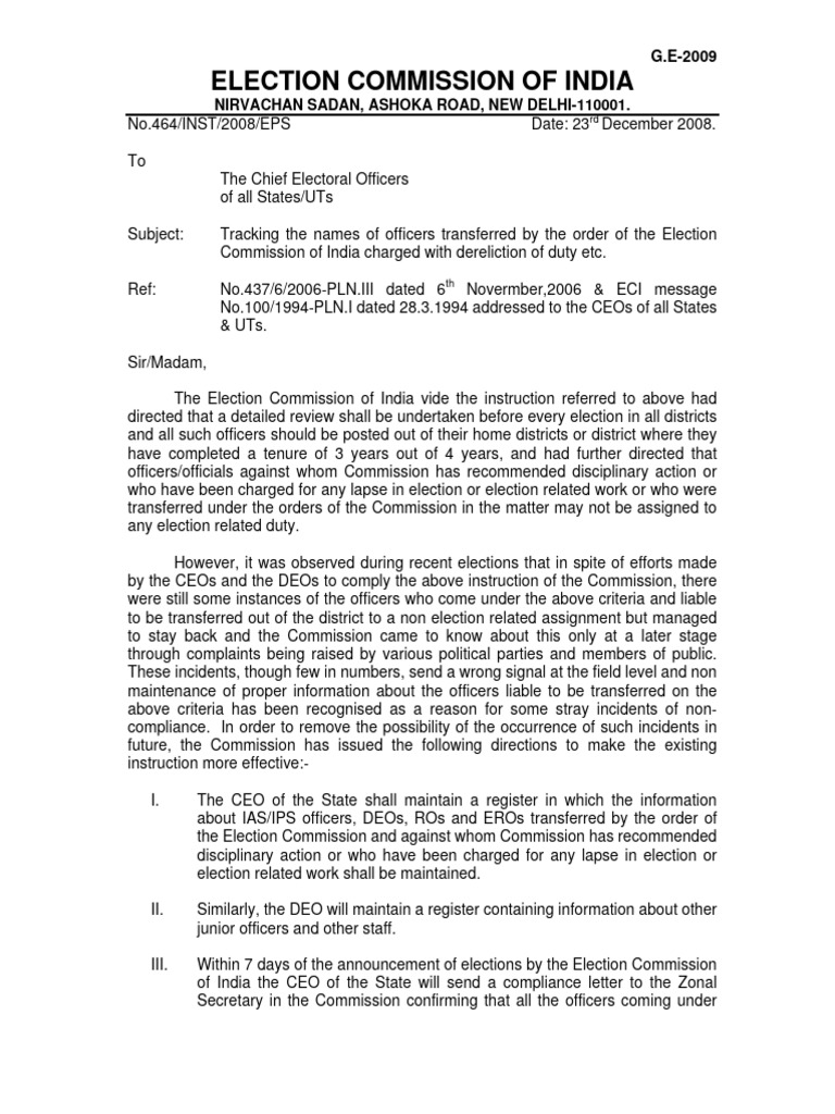 Tracking The Names of Officers Transferred by The Order of The Election ...
