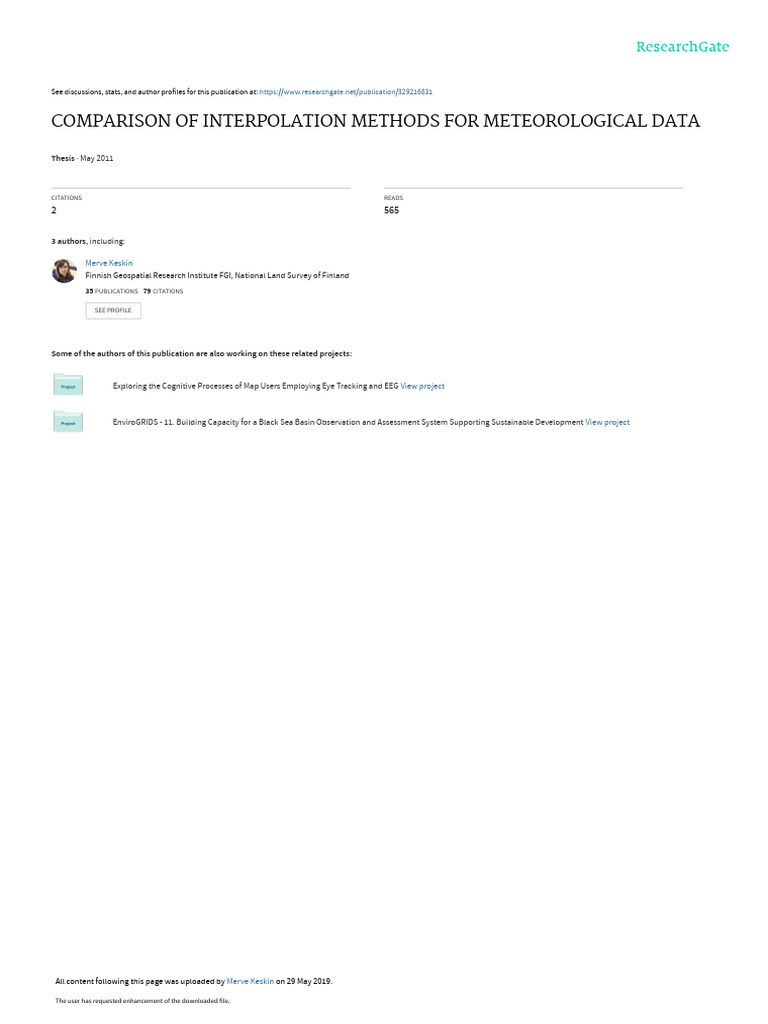 Meteorological Interpolation Methods | PDF | Interpolation | Geographic Information System