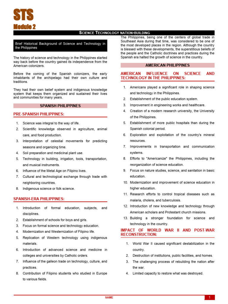 STS - Module 2 | PDF | Science | Philippines