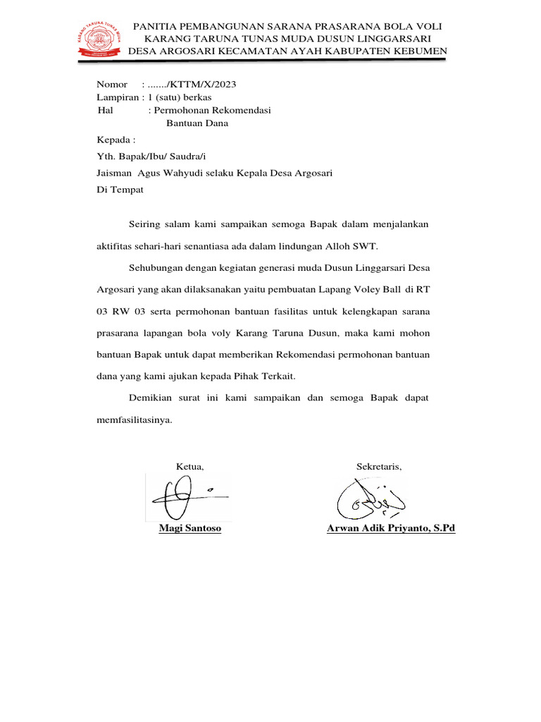 Proposal Lapangan Volley | PDF