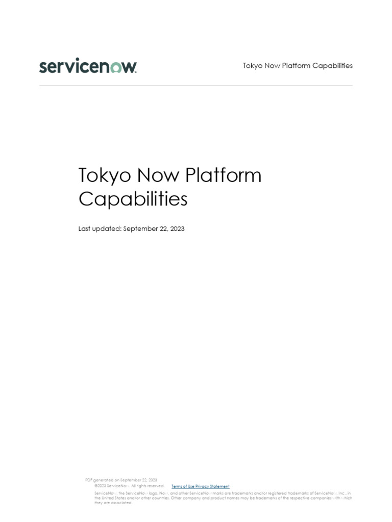 Tokyo Now Platform Capabilities 9-22-2023 | PDF | Trademark | Matrix ...
