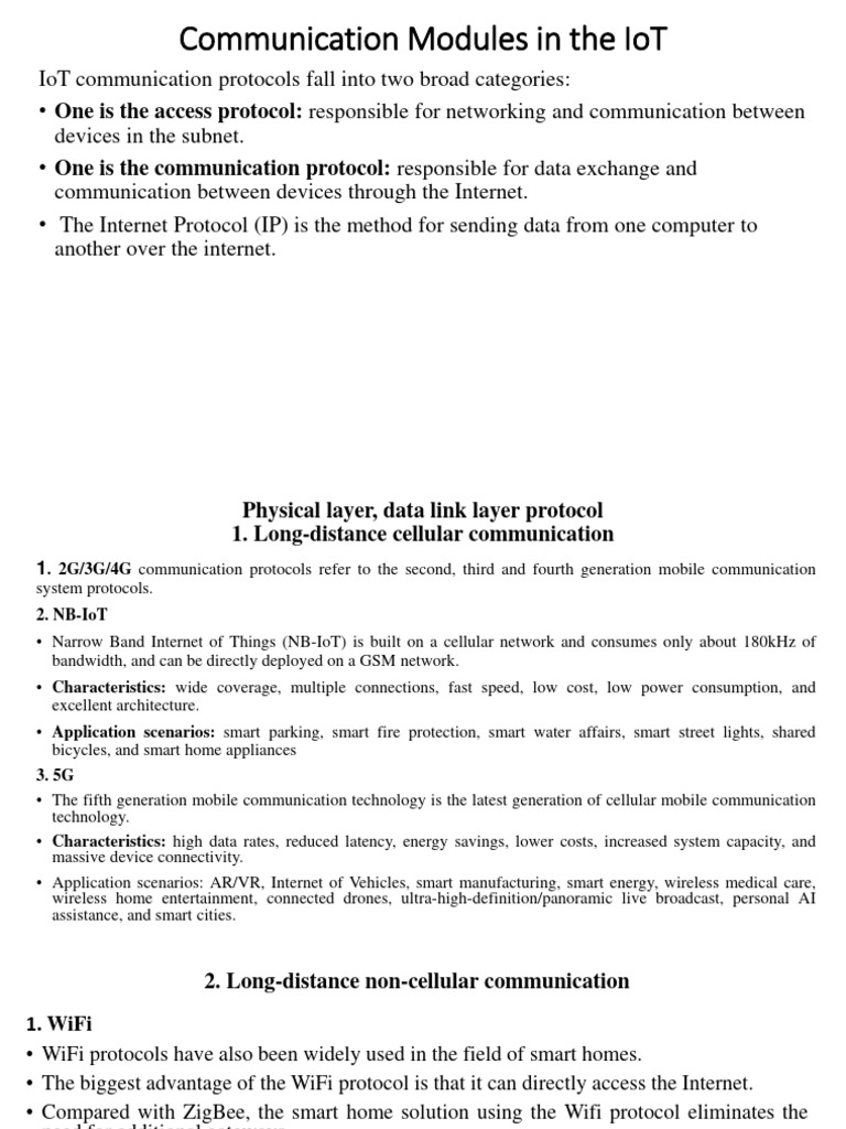 Iot Communication Modules Overview Pdf Wi Fi Big Data