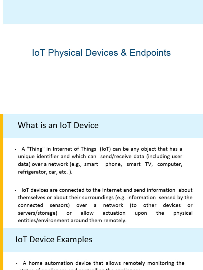 Iot Physical Devices | PDF | Internet Of Things | Video