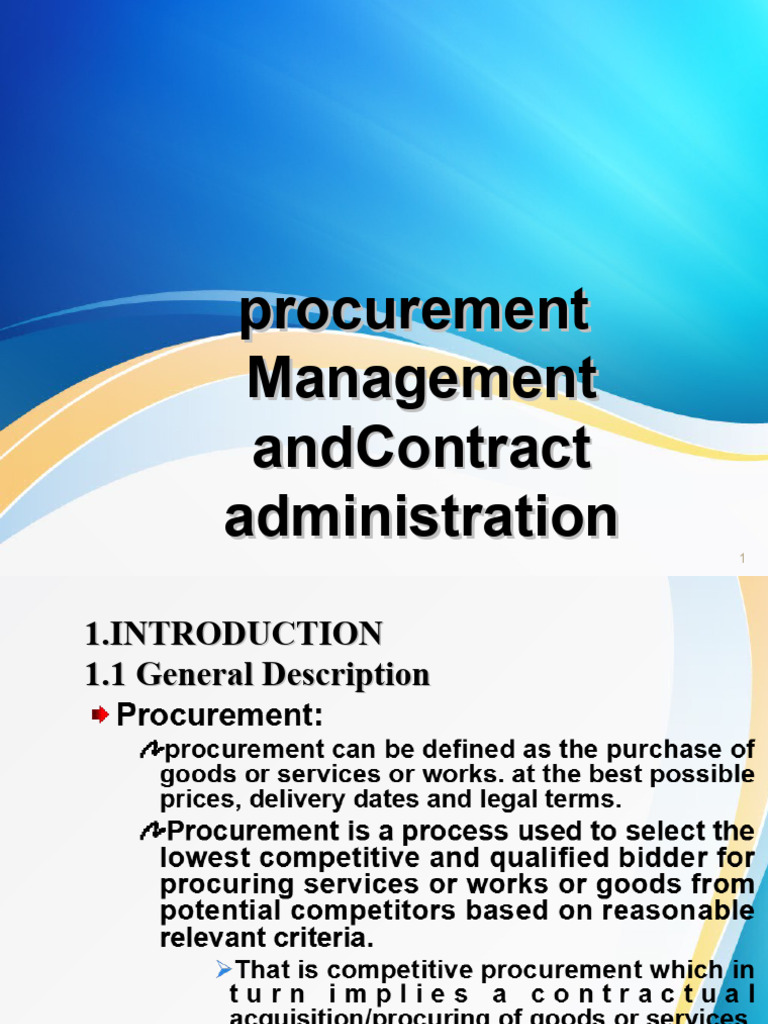 Lecture One & Two | Download Free PDF | Construction Management | Procurement