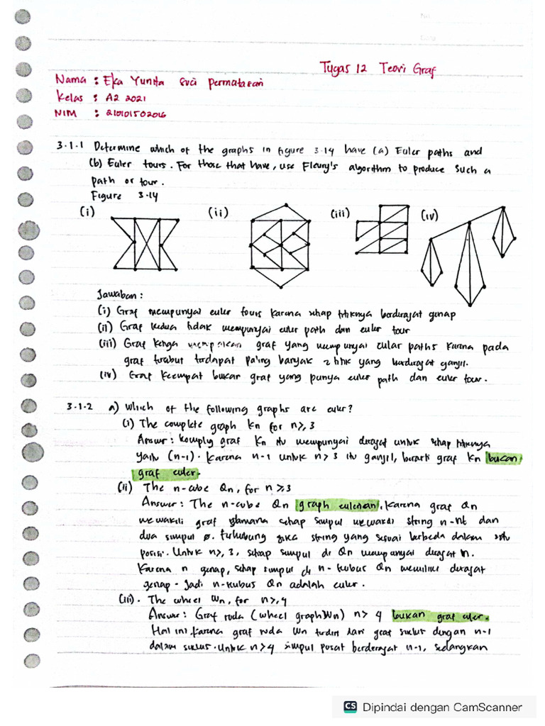 Eka Yunita Suci Permatasari 210101502016 Tugas 12 Teori Graf. | PDF
