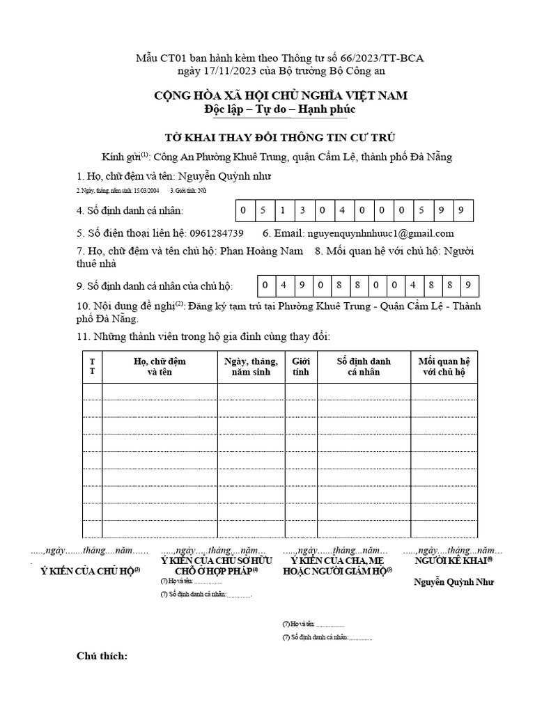 CT01 Thông Tư 66 | PDF