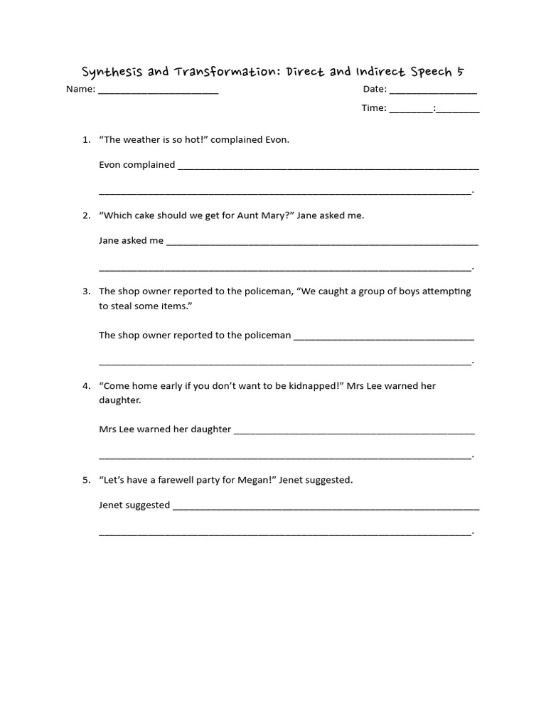 P6 Synthesis and Transformation Exercises | PDF