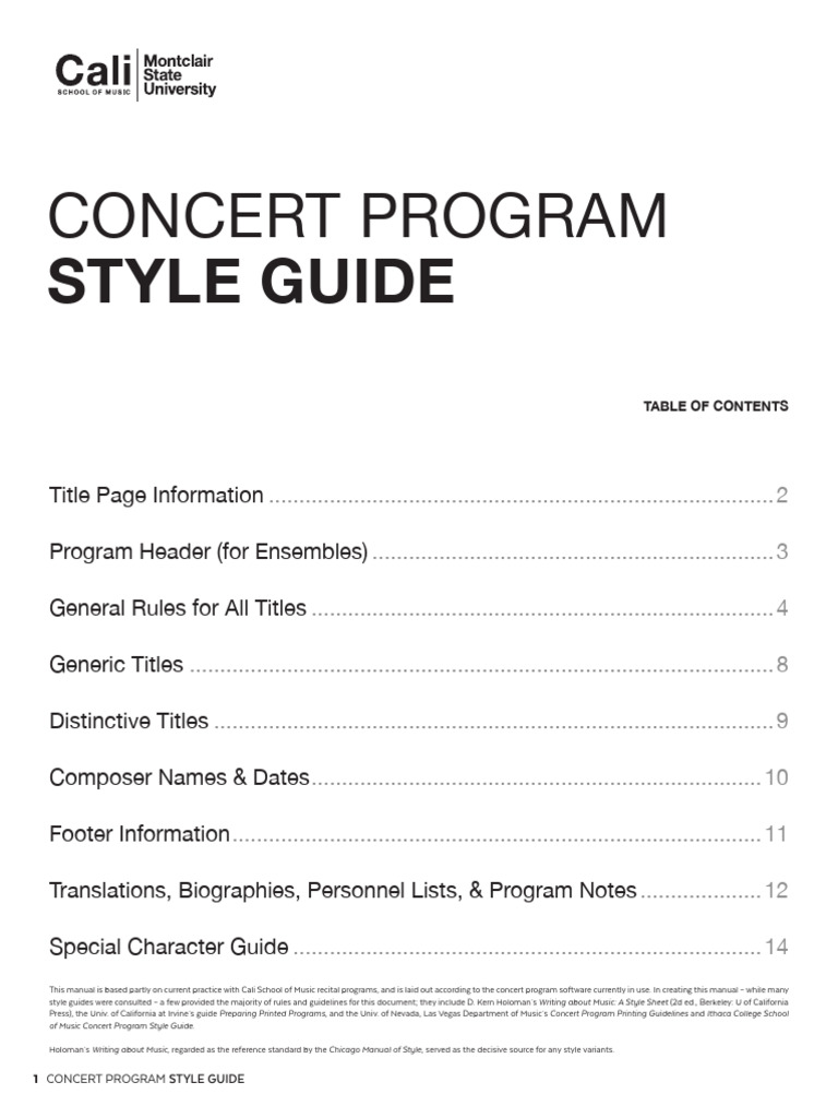 Cali ConcertProgram StyleGuide AY21-22-1 | PDF | Opus Number | Music