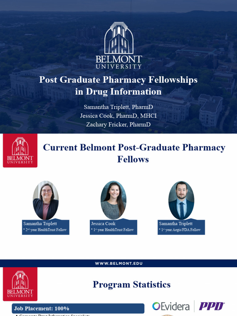 Belmont Fellowship Presentation | PDF | Pharmacy | Food And Drug ...