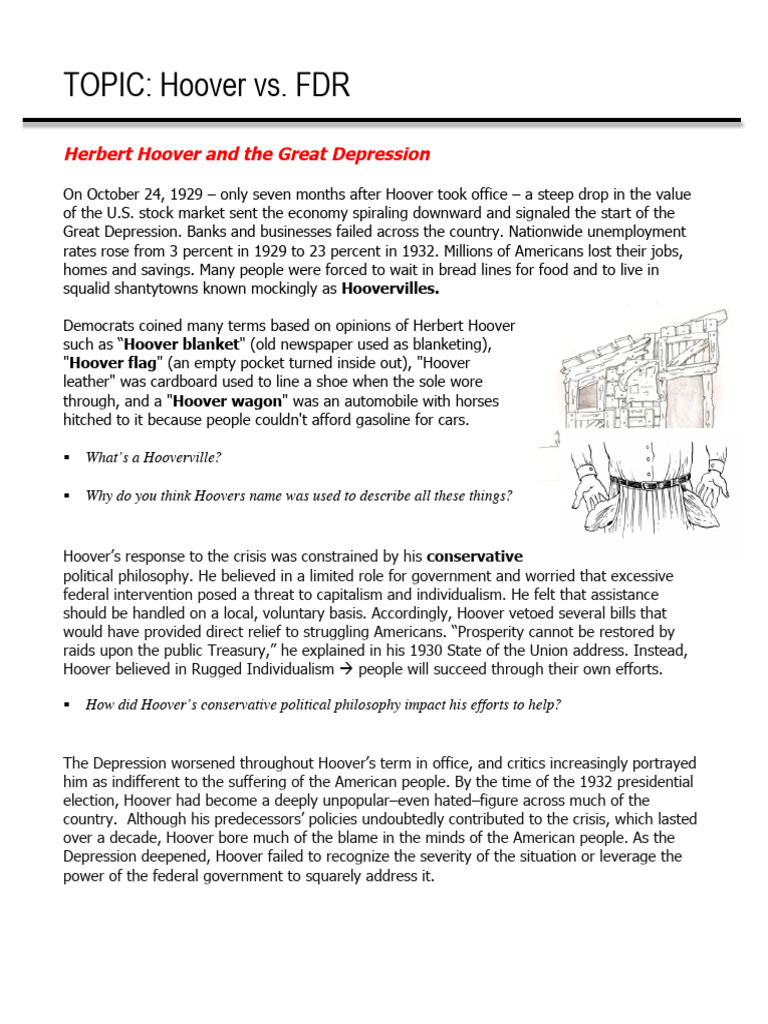 Hoover and FDR | PDF | New Deal | Franklin D. Roosevelt