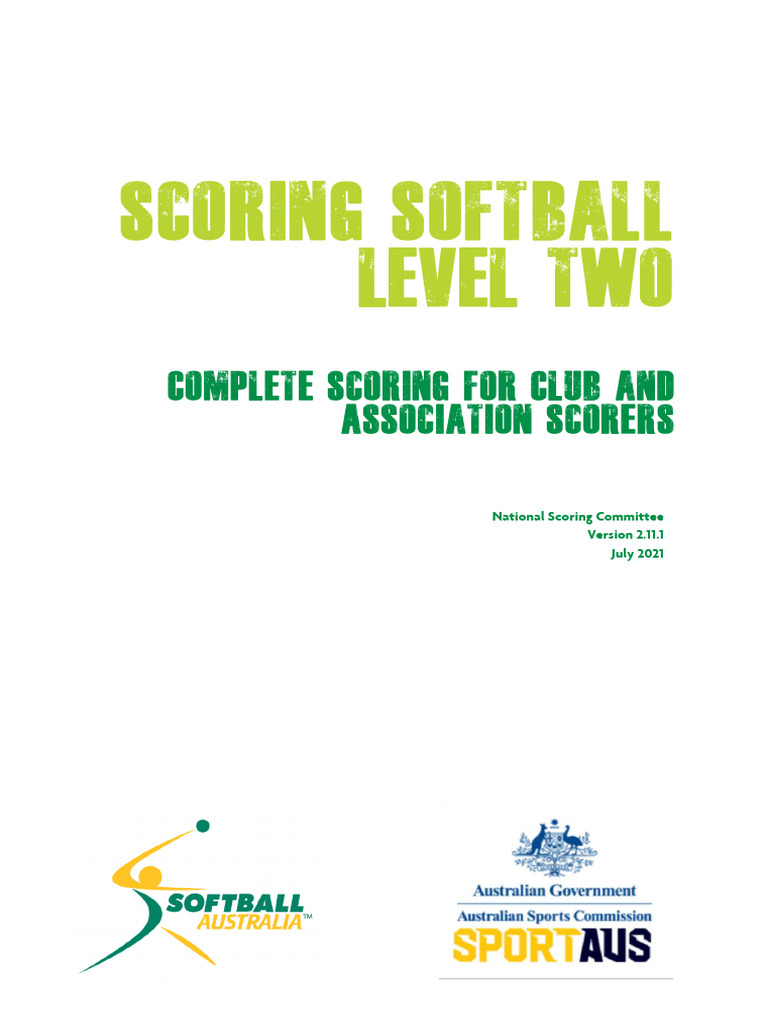 Level Two Softball Scoring Guide | PDF | Softball | Batting (Baseball)