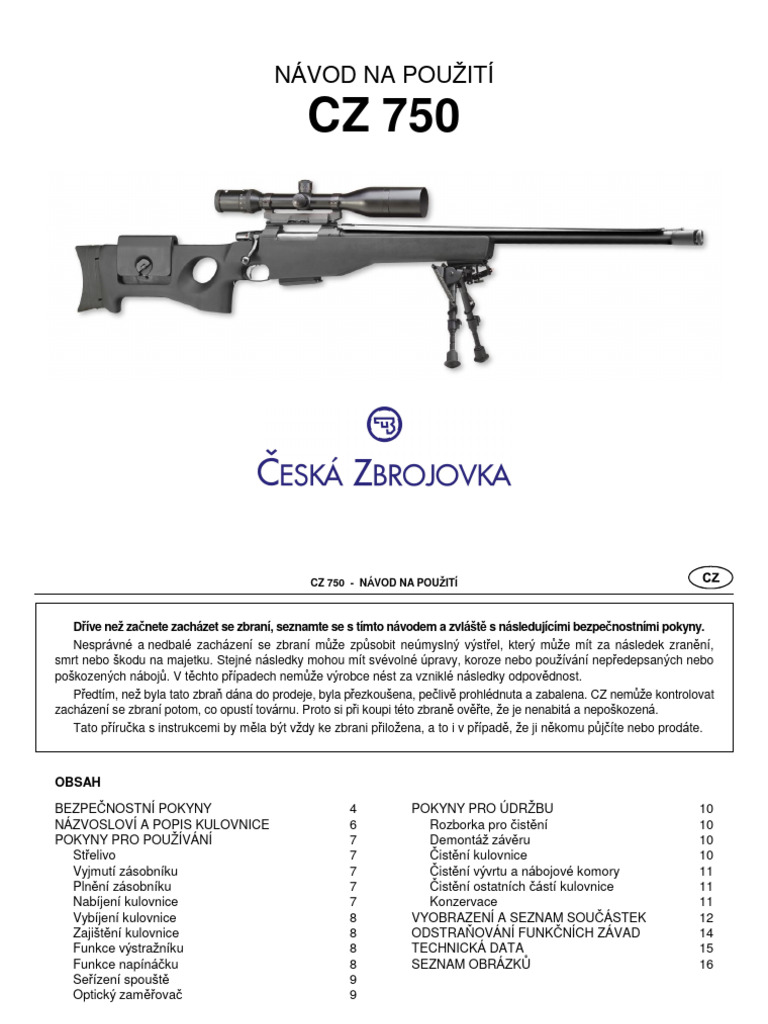 CZ 750 - Návod K Použití | PDF