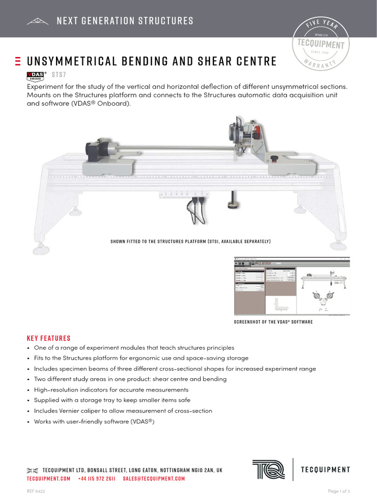 STS7 Unsymmetrical Bending and Shear Datasheet | PDF | Beam (Structure ...