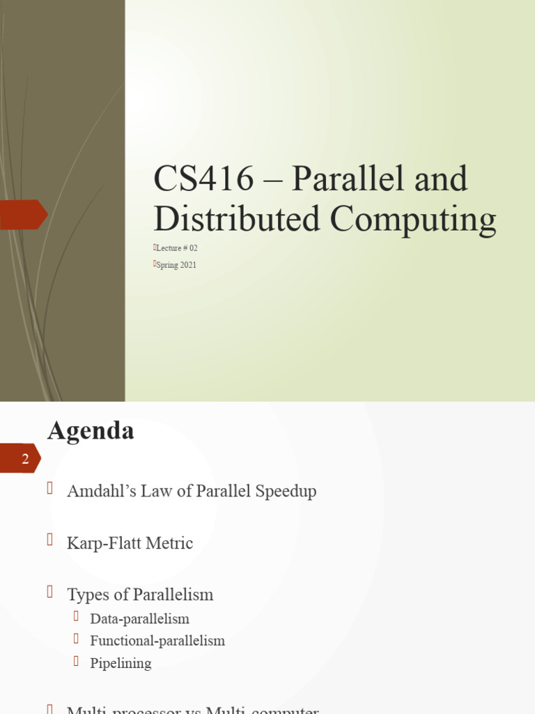 Week - 01 - Lec - 2 - 05-03-2021 (Types of Parallelism) | PDF | Parallel Computing | Algorithms