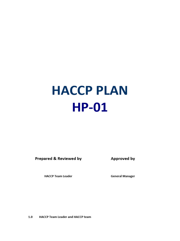 1 - Haccp Study | PDF | Hazard Analysis And Critical Control Points | Food Preservation