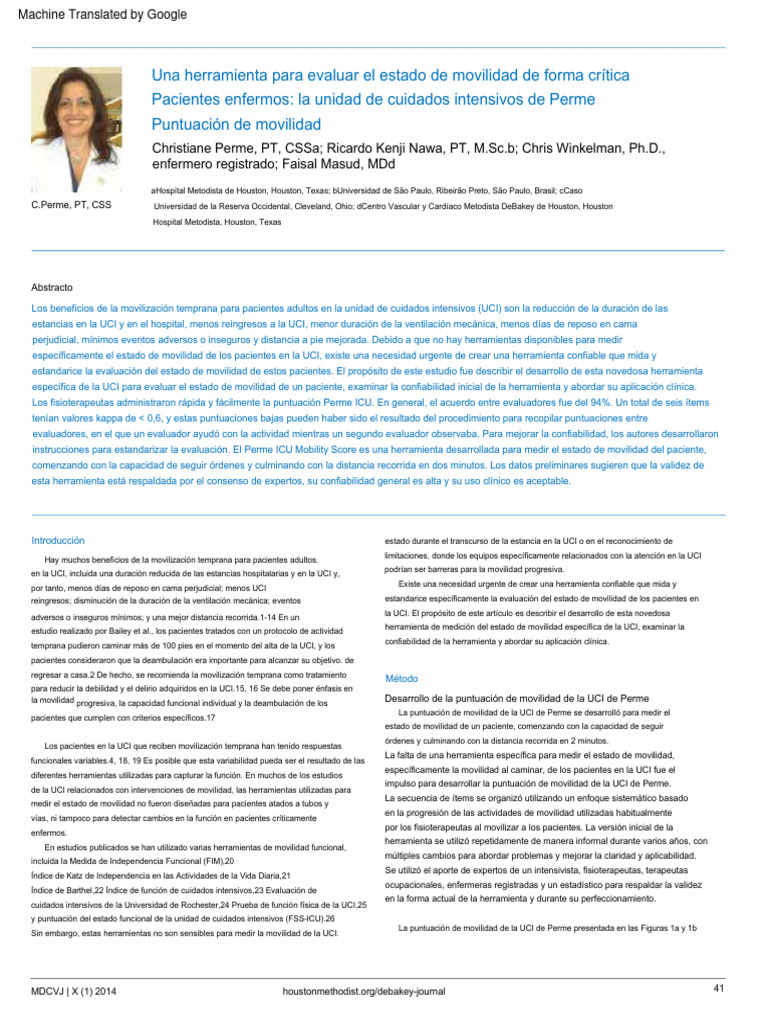 Escala de La Perme en Uci | PDF | Unidad de Cuidados Intensivos ...