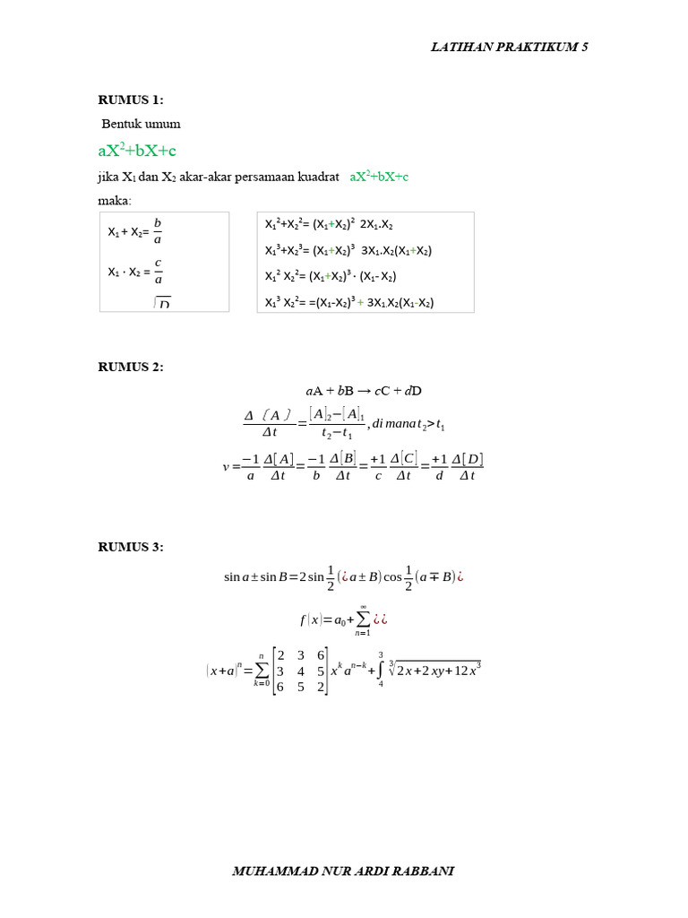 Rumus | PDF