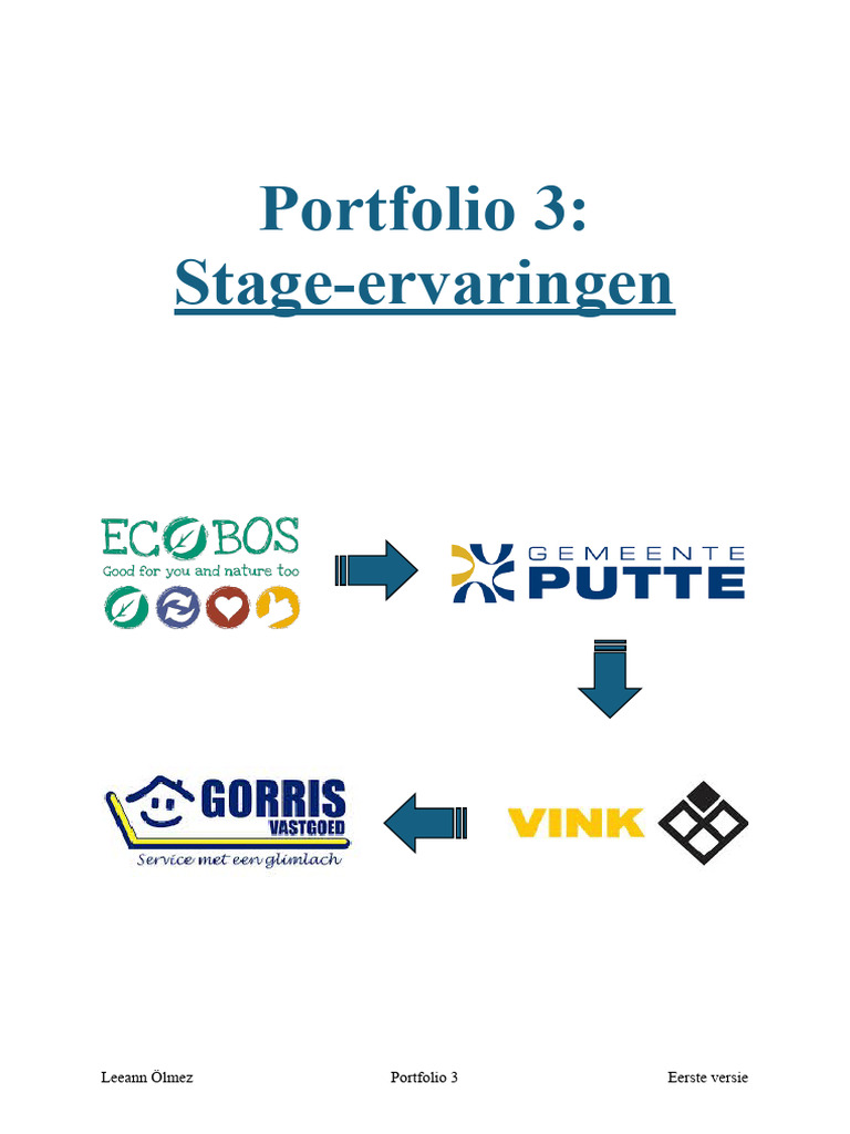 Portfolio 3: Stage-Ervaringen: Leeann Ölmez Portfolio 3 Eerste Versie | PDF