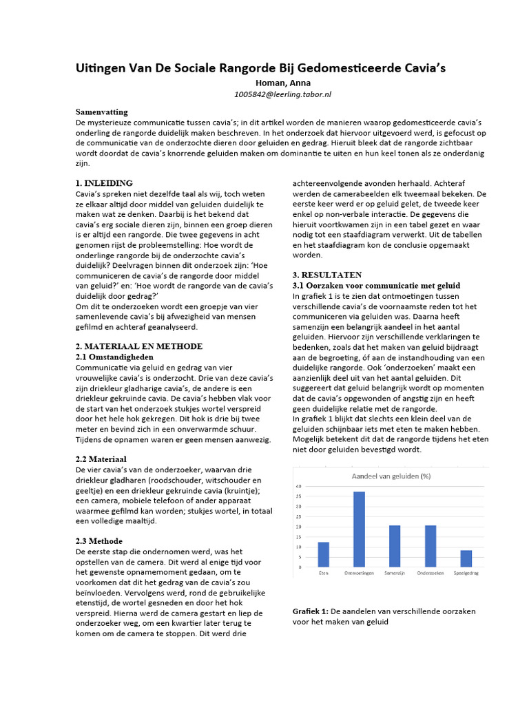 Biologie Ethymologisch Onderzoek Cavia's | PDF