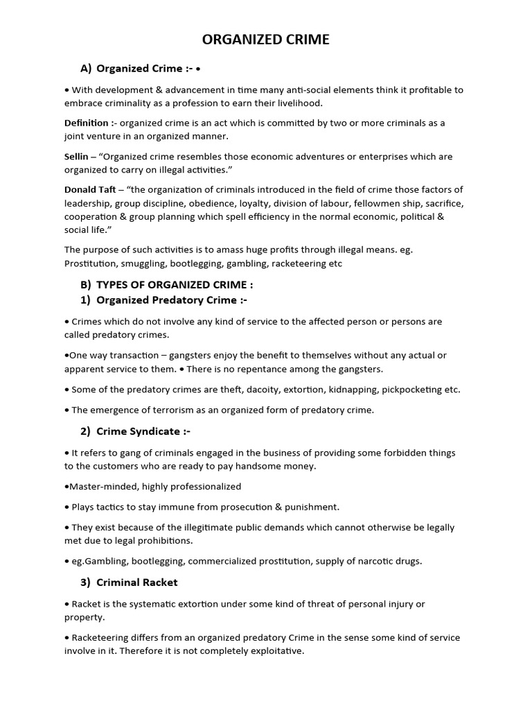Organized Crime | PDF | Organized Crime | Crimes