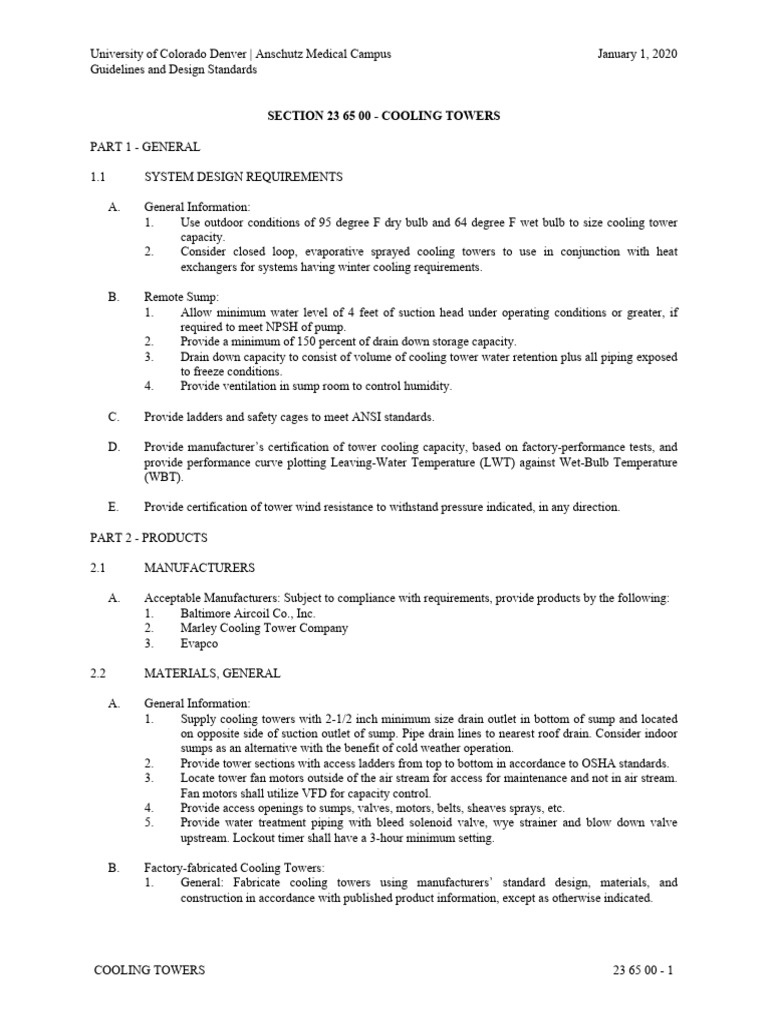 Cooling Towers | PDF | Valve | Pipe (Fluid Conveyance)