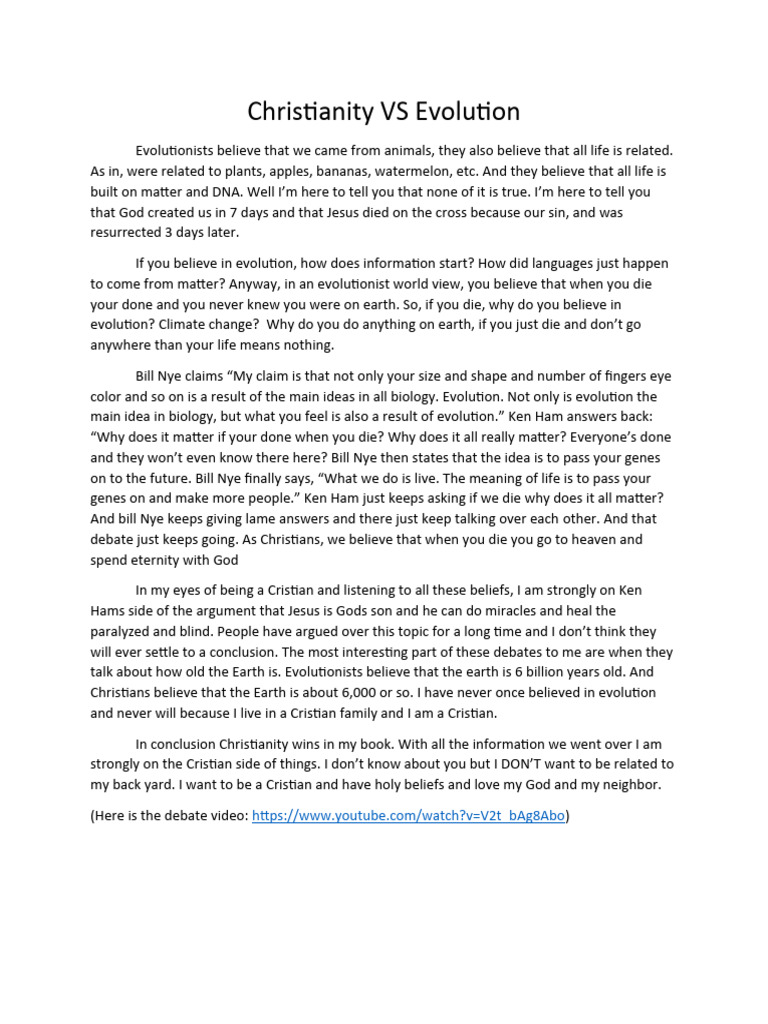 Christianity VS Evolution | PDF | Evolution | God