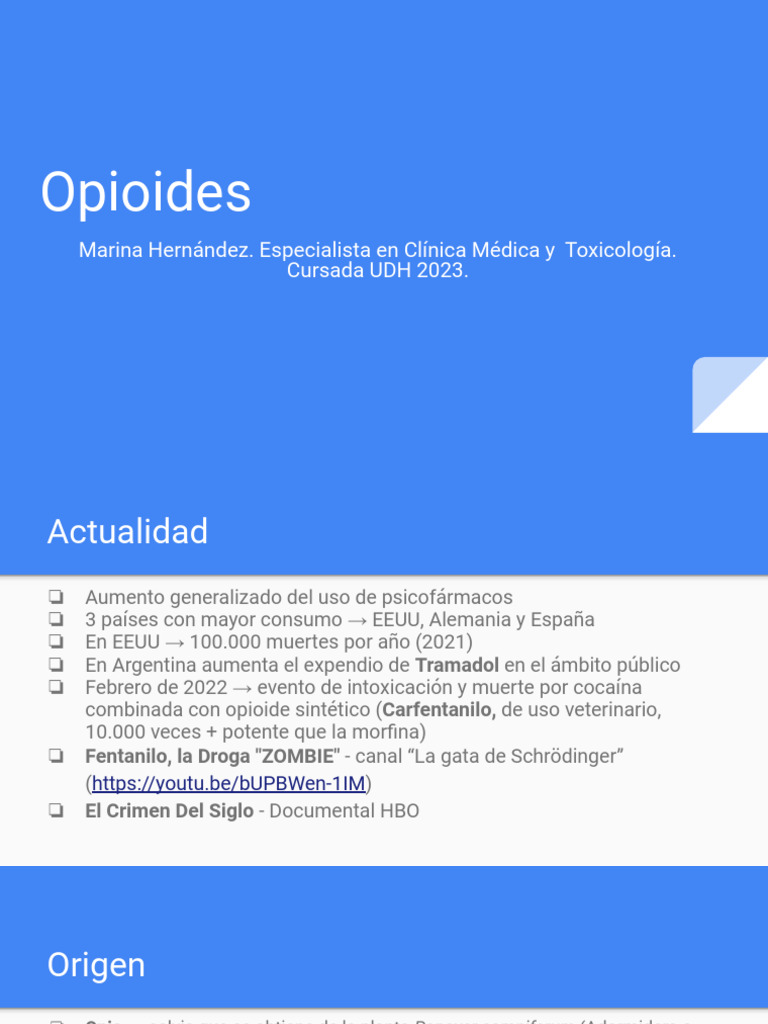 Opioides-UDH CLÍNICAS | PDF | Opioide | Despachador de drogas