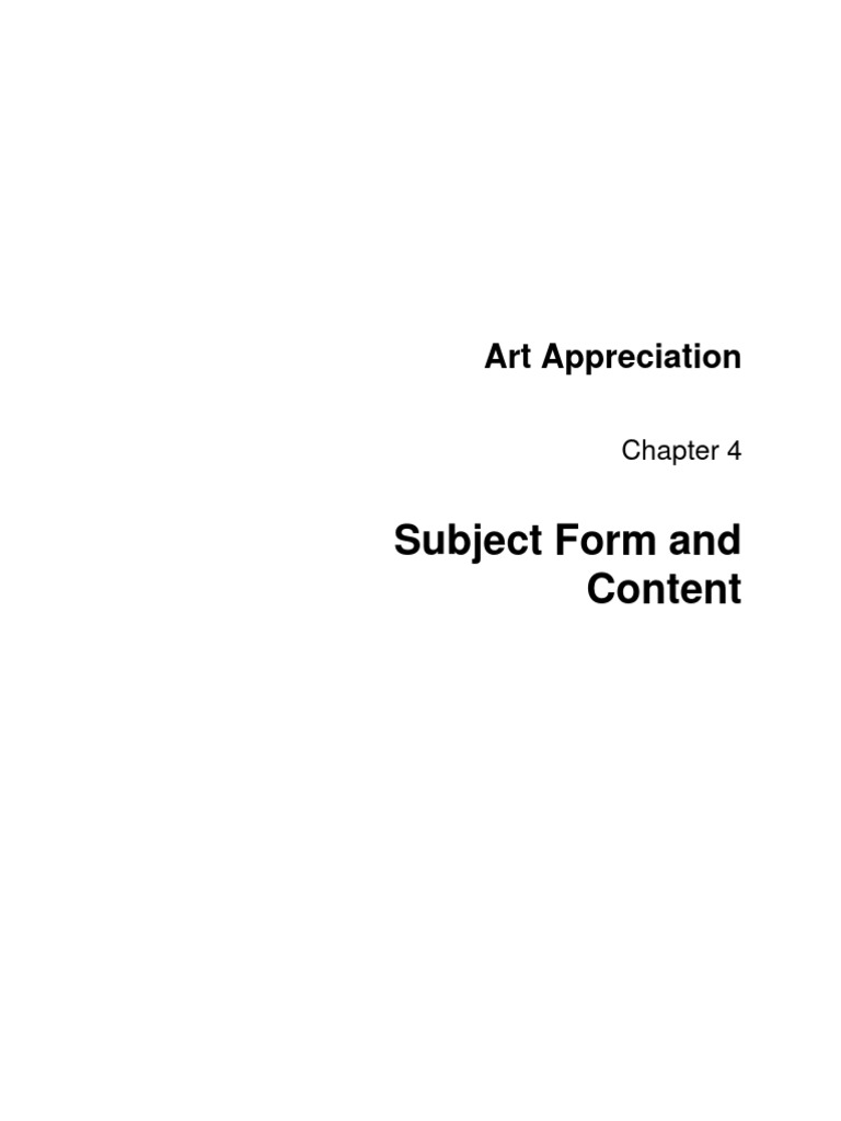 4 5 Subject Form and Content Ways of Represention of Subject | PDF ...