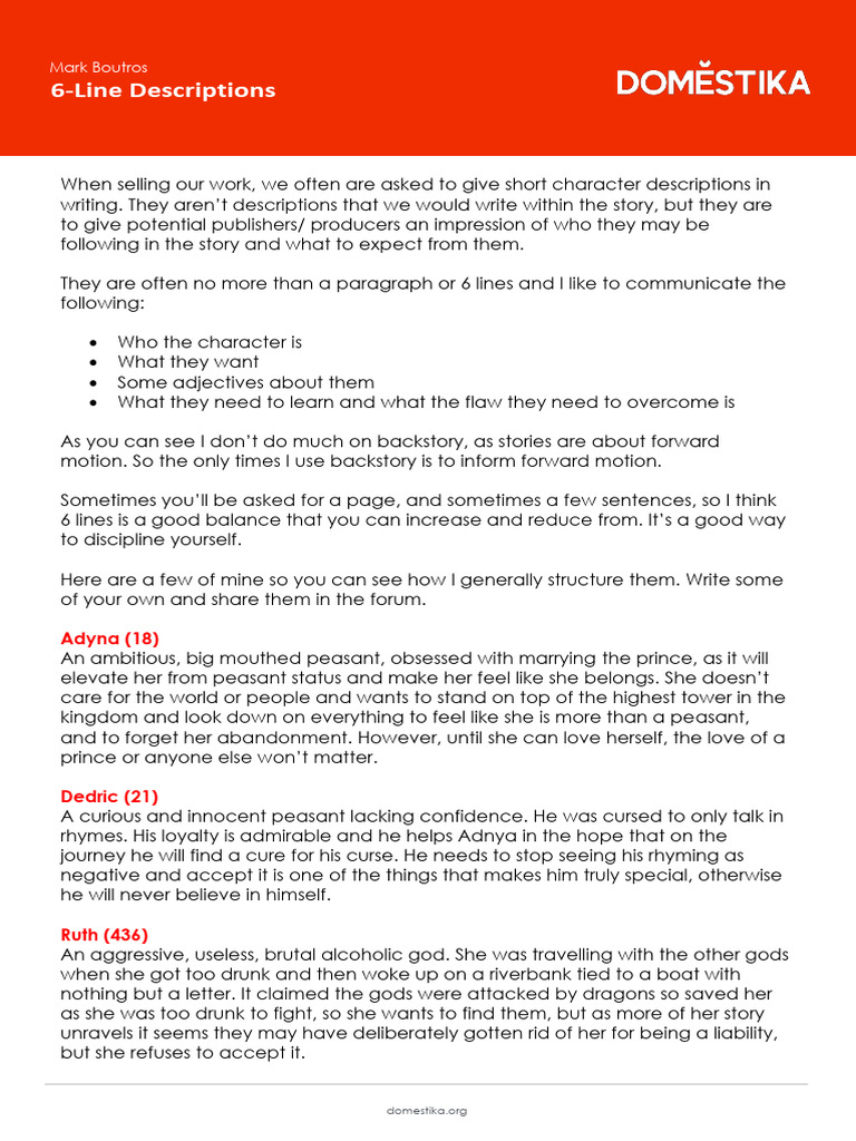 6-Line Descriptions | PDF