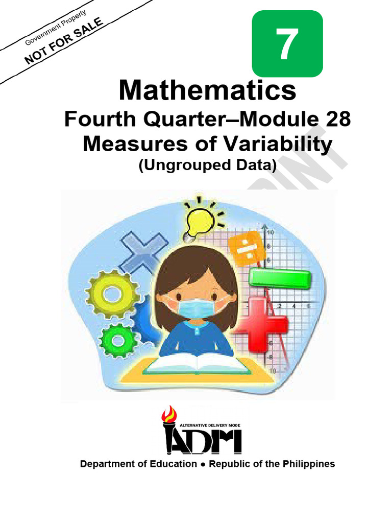 Mathematics7 - Q4 - Mod28 - Measures of Variability Ungrouped Data - V5 ...
