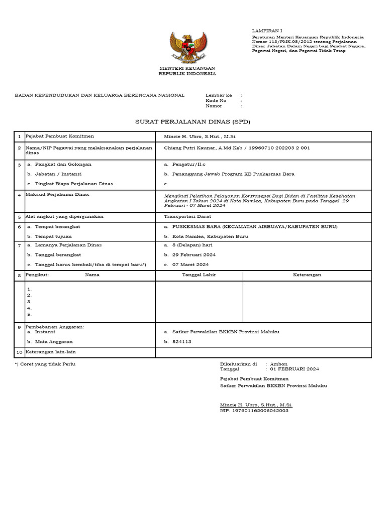 Format SPPD Ctu 1 | PDF