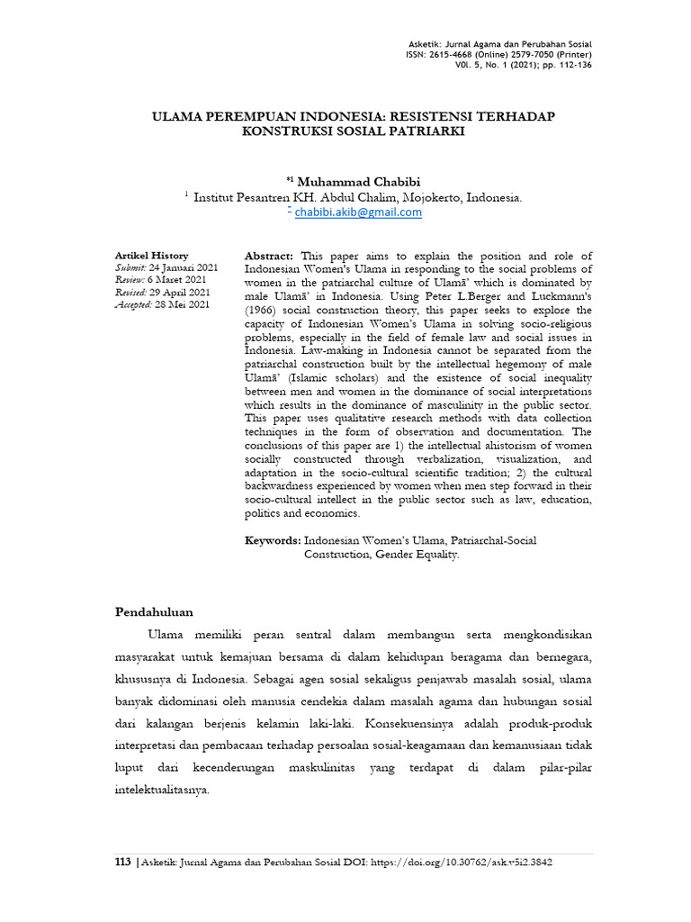 Konstruksi Sosial Patriarki | PDF