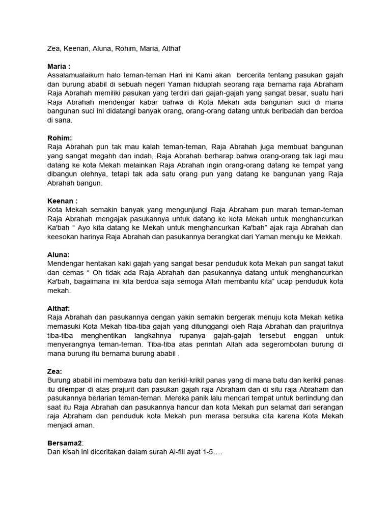 Kisah Pasukan Gajah Dan Burung Ababil | PDF