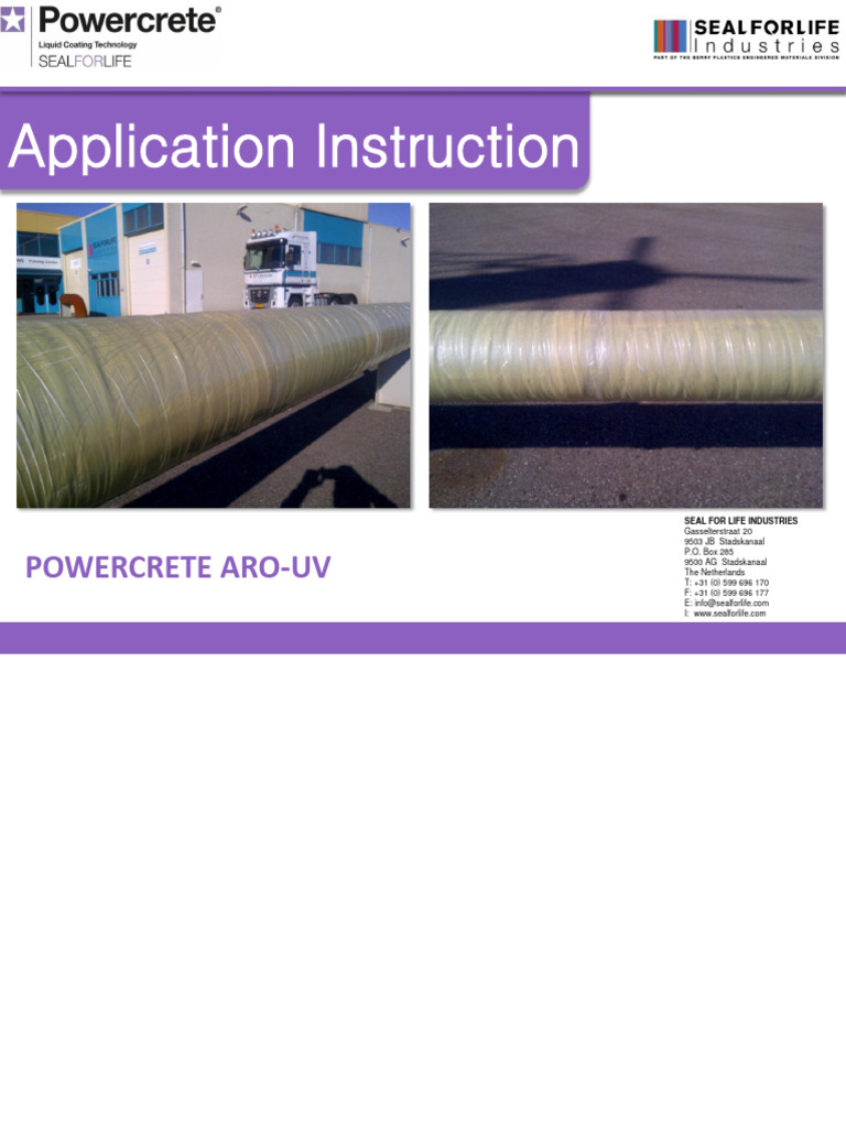 POWERCRETE ARO-UV Application Guide | PDF | Ultraviolet | Materials