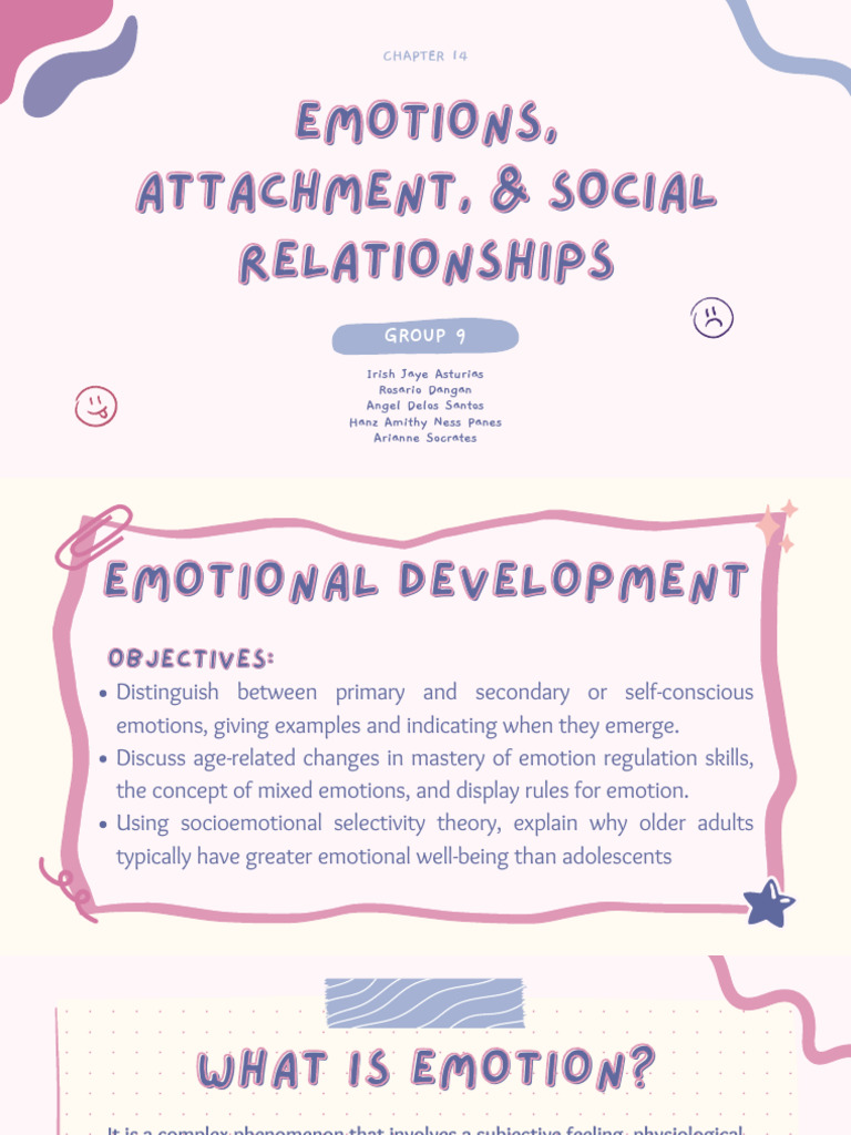 Group 9 (PPT) - Emotions, Attachment, & Social Relationships | PDF | Attachment Theory | Emotions