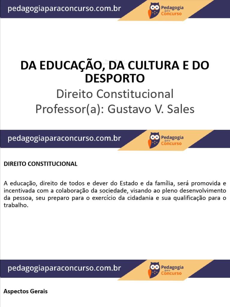 Slide Aula 002 Educacao Constituicao | PDF | Pré-escola