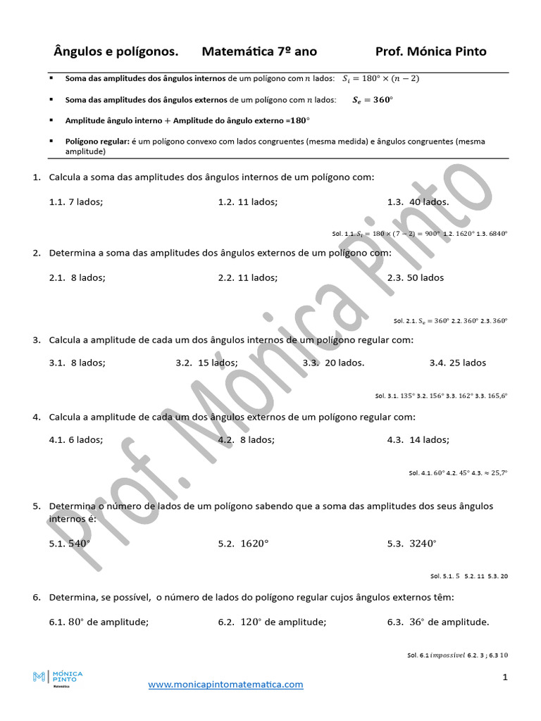 Angulos e Poliì Gonos | PDF | Polígono | Objetos geométricos