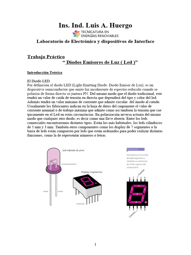 Análisis de Diodos LED y Polaridad | PDF | Diodo emisor de luz | Diodo