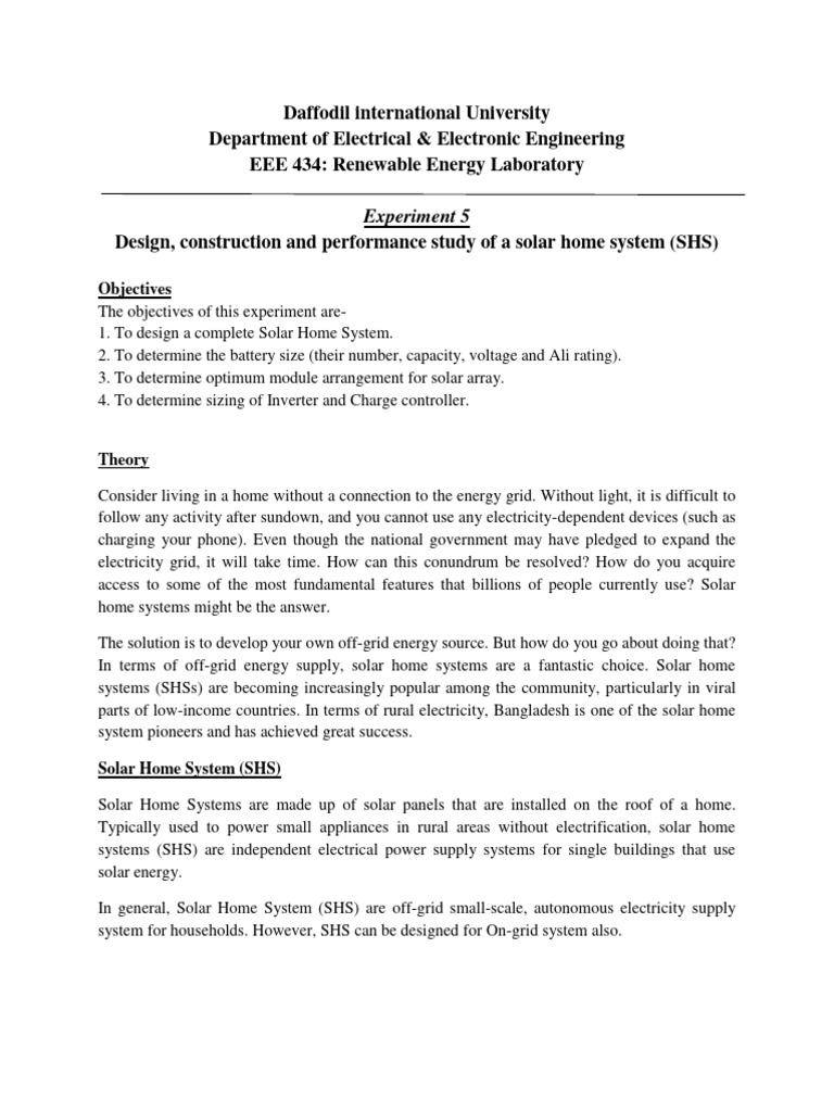 Experiment No 05 | PDF | Solar Panel | Photovoltaics