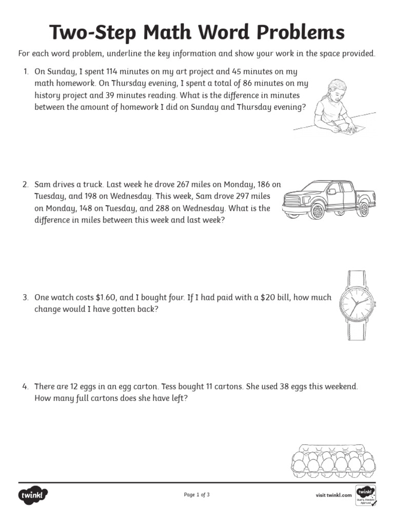 Us t2 M 1068 Two Step Math Word Problems Differentiated Activity Pack ...