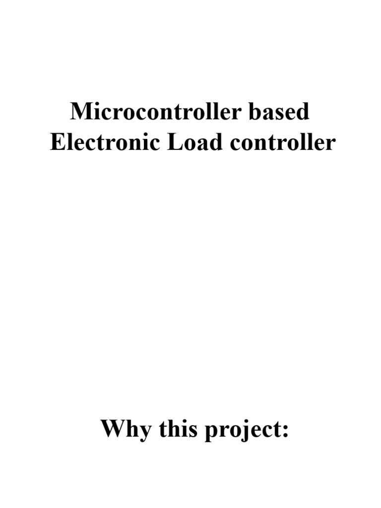 Microcontroller Based Electronic Oad Controller | PDF