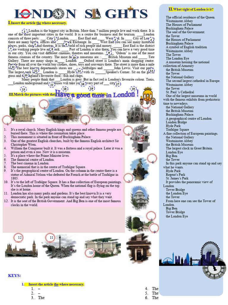 London Reading Comprehension | PDF | London | Palace Of Westminster