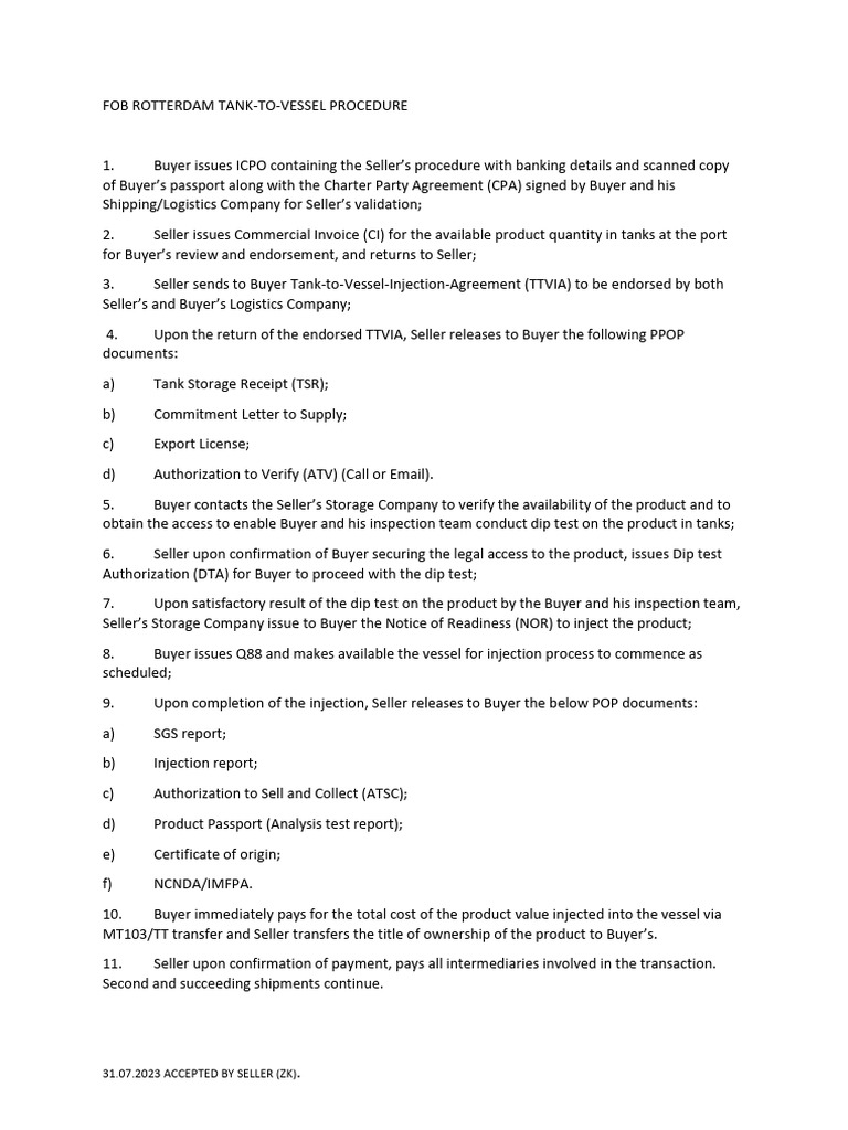 EN590 Tank-to-Vessel Procedure Guide | PDF