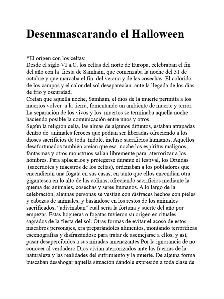 Descubriendo El Halloween | PDF | Víspera de Todos los Santos | Brujería